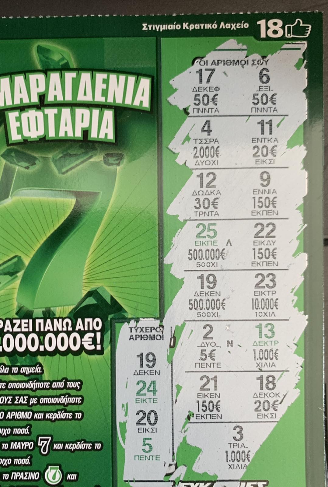 500.000 ευρώ για τυχερό Θεσσαλονικιό στο ΣΚΡΑΤΣ με τα «ΣΜΑΡΑΓΔΕΝΙΑ ...